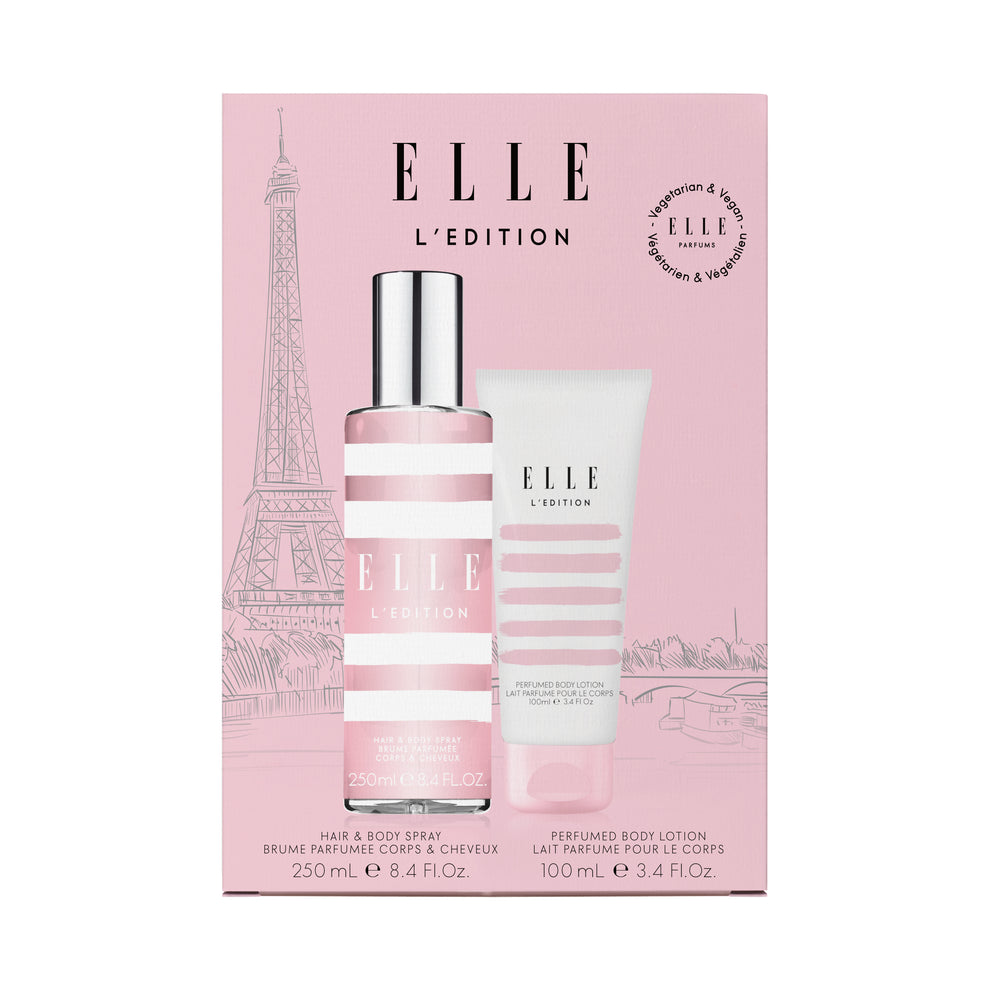 ELLE L'Edition 250ml Hair & Body Spray and 100ml Body Lotion Gift Set ...